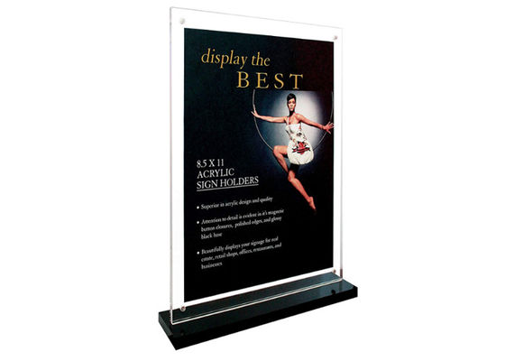 L Shape Custom Acrylic Sign Holder Magnet Table Sign Holders Eco Friendly