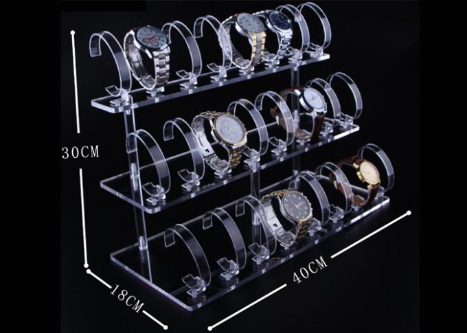 3 Tier Transparent Acrylic Watch Display Stand For Casio Watch Display