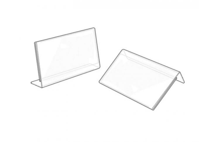 Horizontal Custom Acrylic Sign Holder Lanted L Shape Acrylic Sign Display